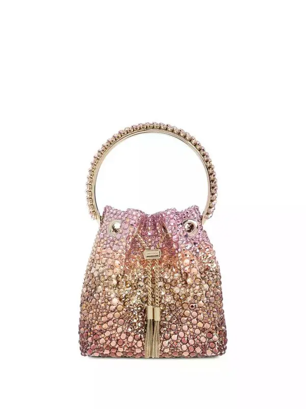 JIMMY CHOO Bon Bon Crystal Bucket Bag - Pink