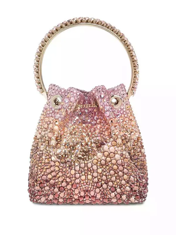 JIMMY CHOO Bon Bon Crystal Bucket Bag - Pink