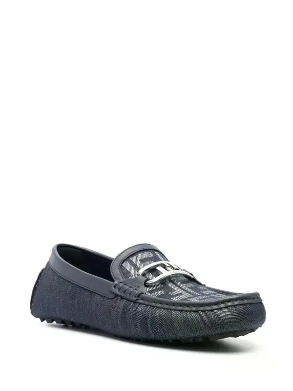 Fendi Logo-plaque Leather Loafers