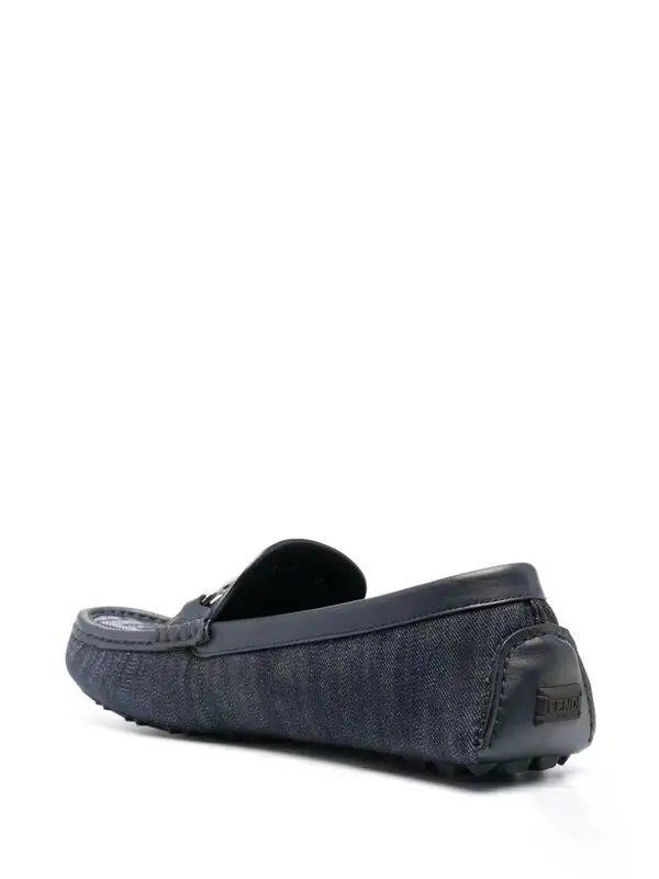 Fendi Logo-plaque Leather Loafers