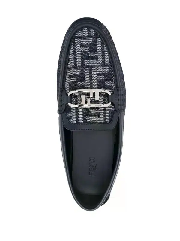 Fendi Logo-plaque Leather Loafers