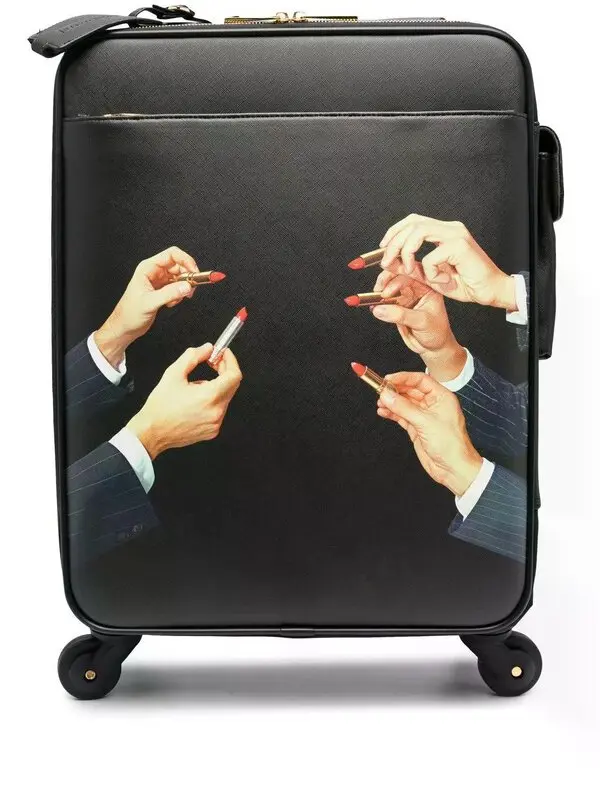 SELETTI Lipsticks Print Suitcase - Black