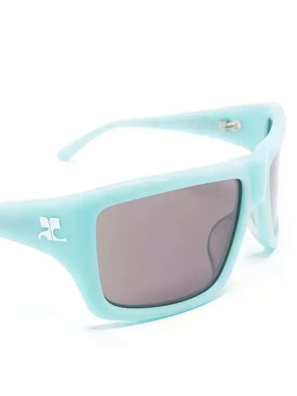 COURREGES Engraved-logo Square-frame Sunglasses