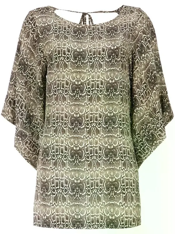 AMIR SLAMA Python Print Silk Dress - Neutrals
