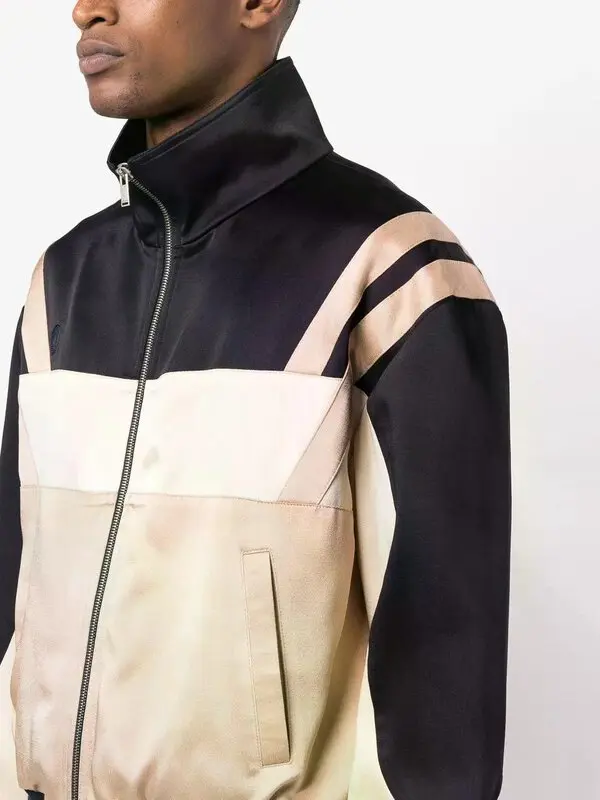 Saint Laurent Panelled Zip-up Bomber Jacket - Neutrals