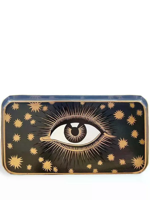 LES-OTTOMANS Eye-print Iron Tray - Blue