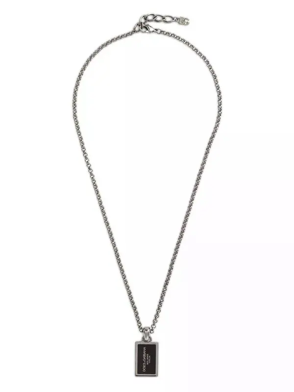 Dolce & Gabbana Logo-plaque Necklace - Silver