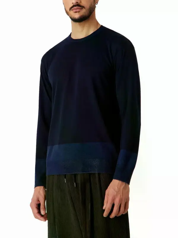 Giorgio Armani Crew-neck Stripe-pattern Jumper
