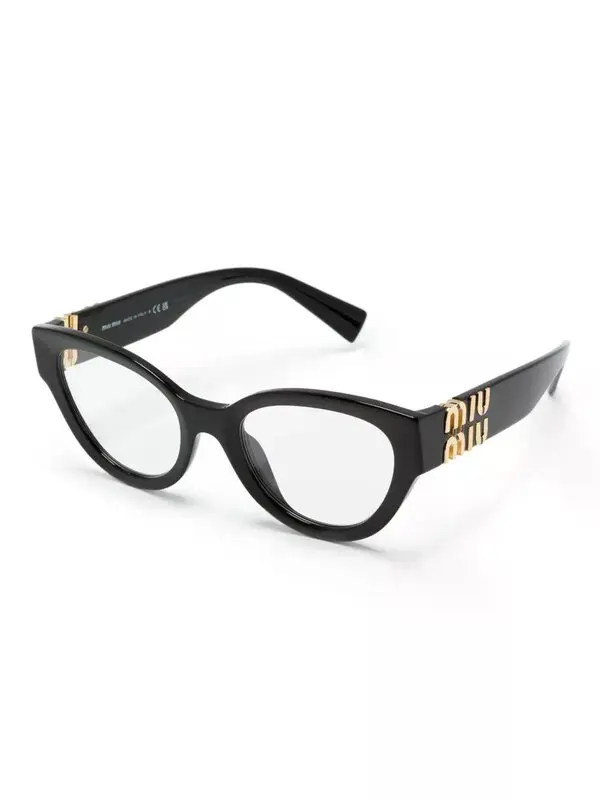 Miu Miu Logo-plaque Round-frame Glasses