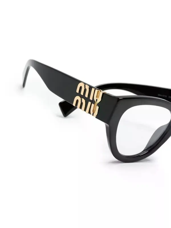 Miu Miu Logo-plaque Round-frame Glasses