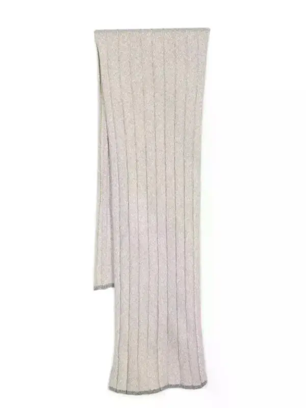 Brunello Cucinelli Mélange-effect Knitted Scarf - Neutrals