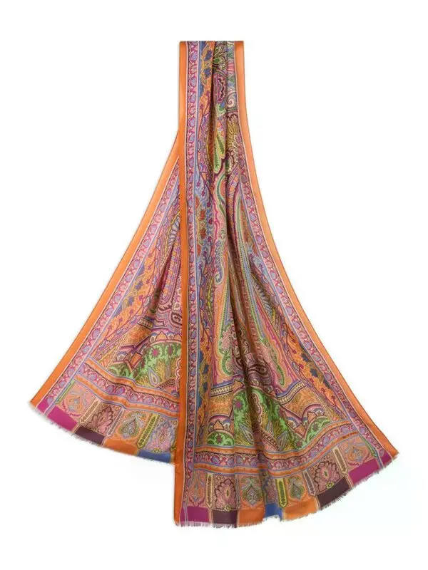 Etro Paisley-print Scarf - Orange