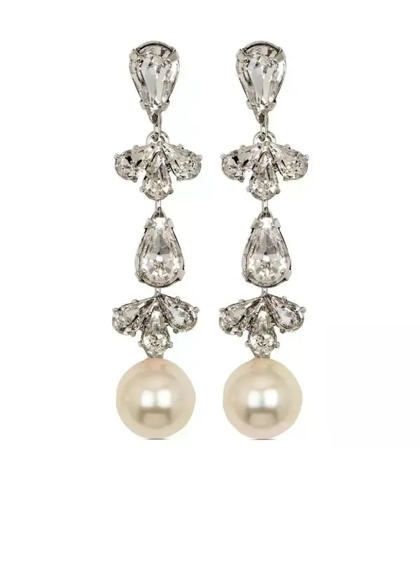 JENNIFER BEHR Betta Crystal Earrings - Silver