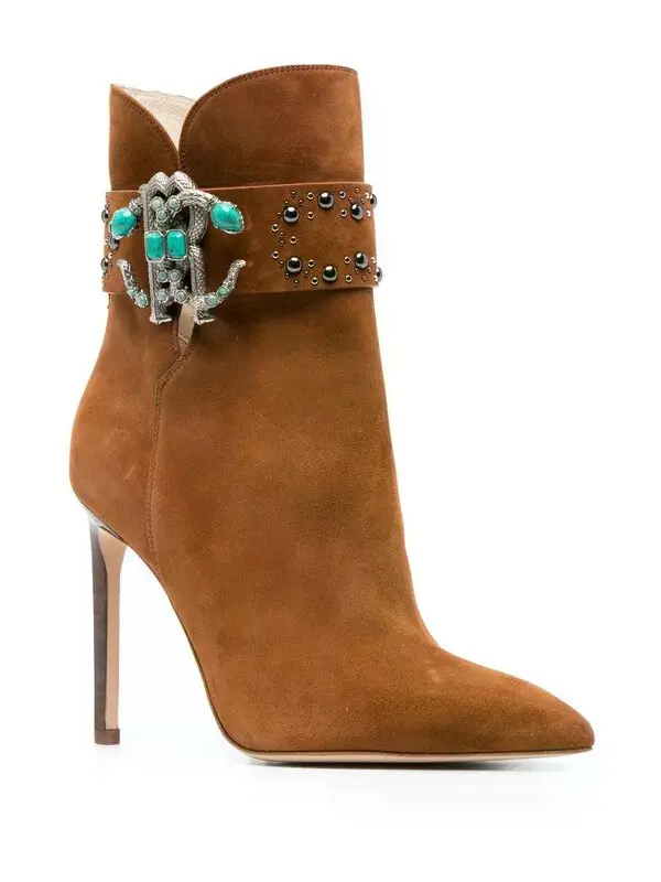 Roberto Cavalli Logo-plaque Suede Booties