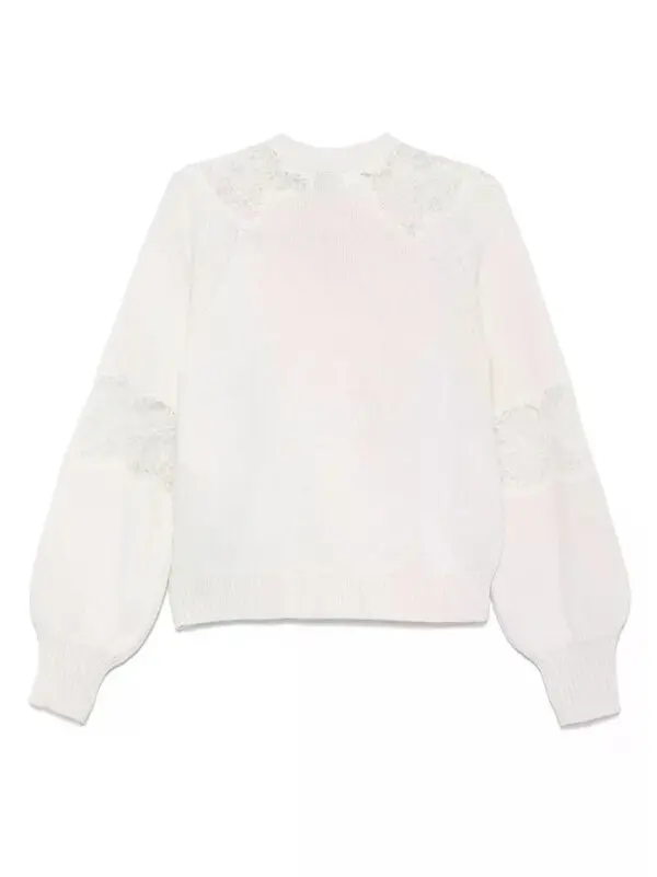 Elie Saab Lace-inserts Sweater - Neutrals