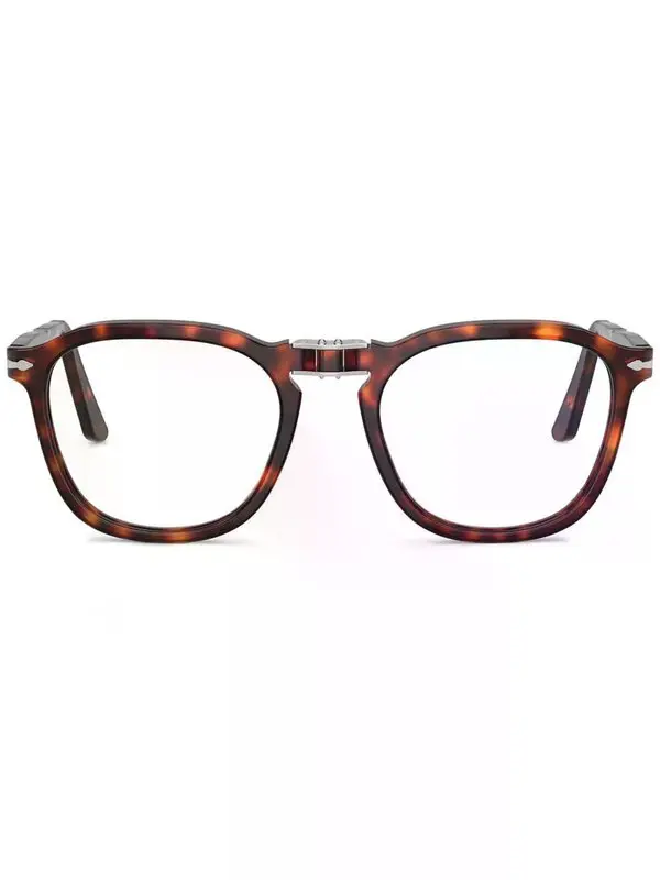 Persol Folding Square Frame Glasses - Brown