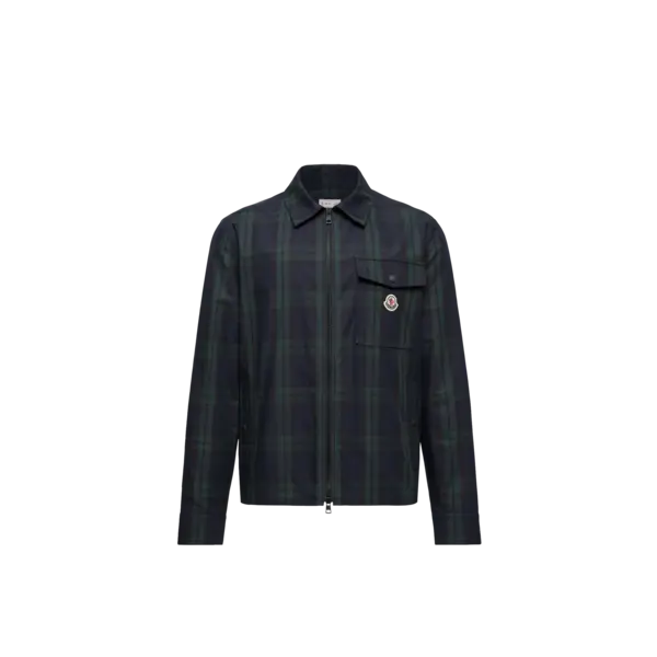 Moncler Checked Cotton Gabardine Zip-up Shirt Jacket