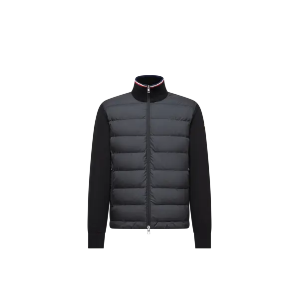 Moncler Padded Zip-up Cotton Cardigan - Black
