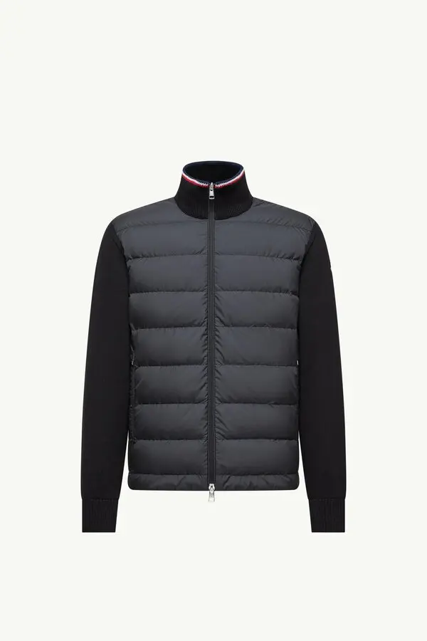 Moncler Padded Zip-up Cotton Cardigan - Black