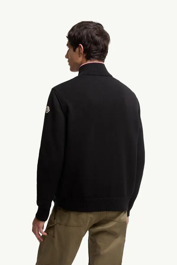 Moncler Padded Zip-up Cotton Cardigan - Black