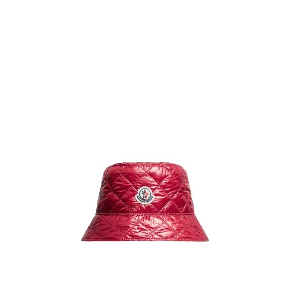 Moncler Diamond-quilted Bucket Hat - Red