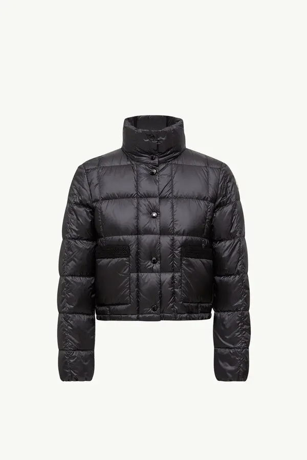 Moncler Jarcieu Braided Trim Short Down Jacket - Black