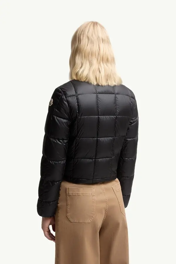 Moncler Jarcieu Braided Trim Short Down Jacket - Black