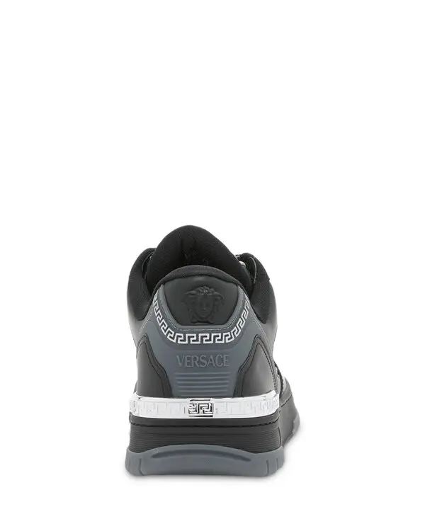 Versace Leather Biggie Basket Sneakers - Black