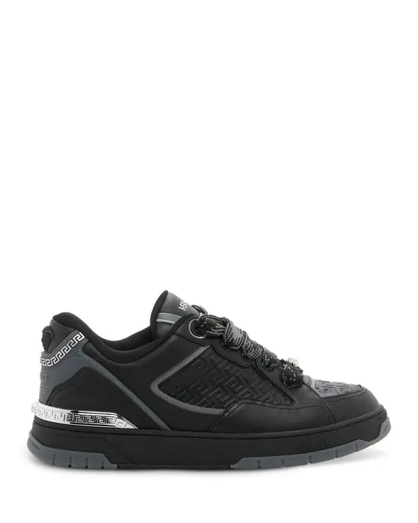 Versace Leather Biggie Basket Sneakers - Black