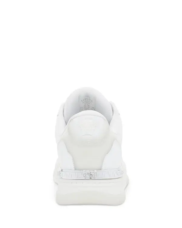 Versace Biggie Basket Leather Sneakers - White