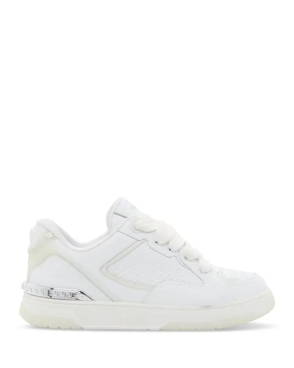 Versace Biggie Basket Leather Sneakers - White
