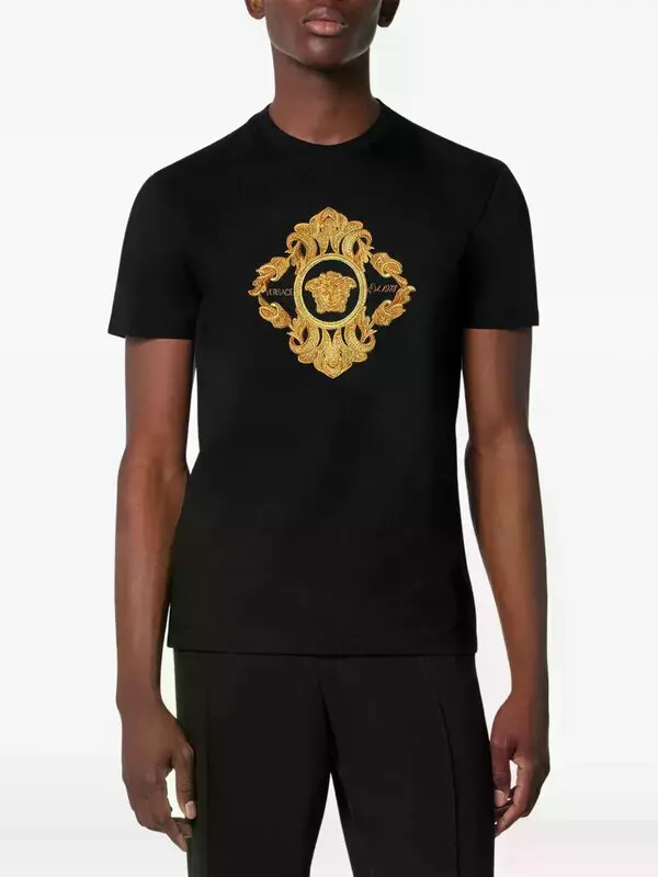 Versace Architectural Baroque-embroidered T-shirt