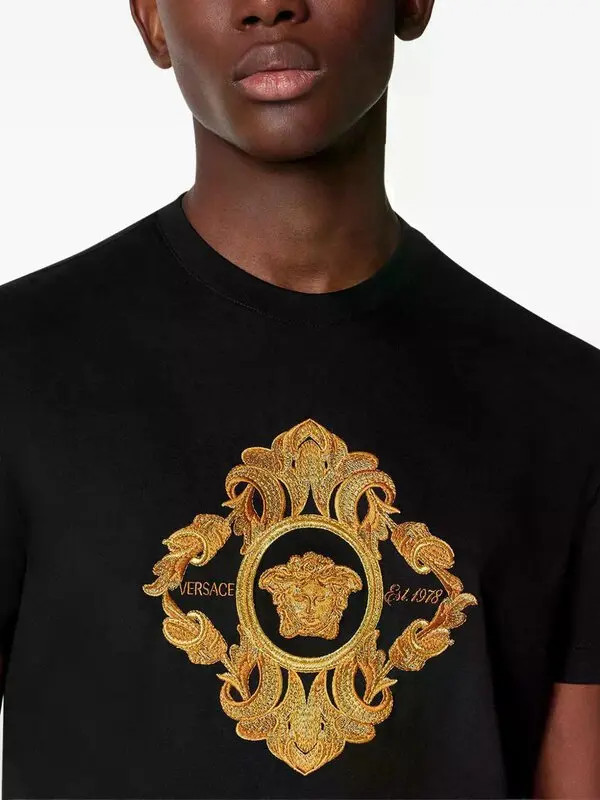 Versace Architectural Baroque-embroidered T-shirt