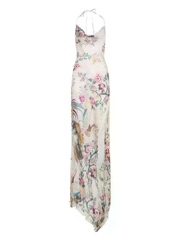 Roberto Cavalli Floral-print Evening Dress