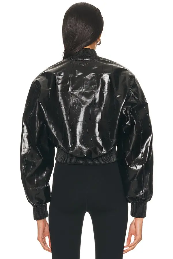 Stella McCartney Croco Embossed Bomber Jacket