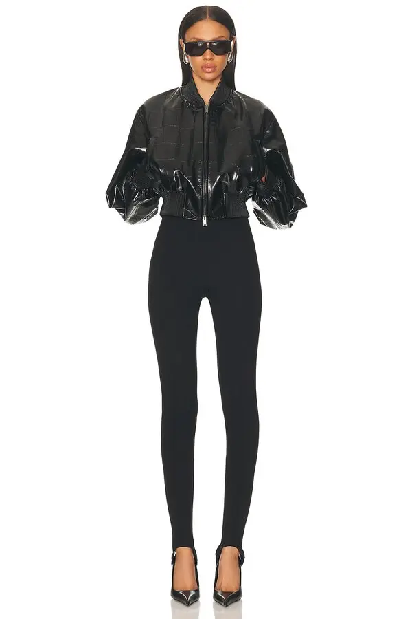 Stella McCartney Croco Embossed Bomber Jacket