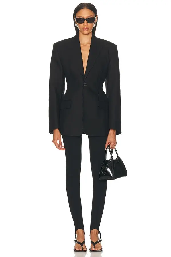 Wardrobe.NYC Drill Contour Blazer - Black