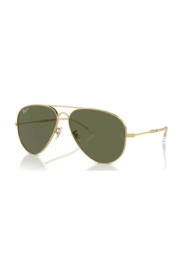 Ray-ban Gold Metal Aviator Sunglasses - Green