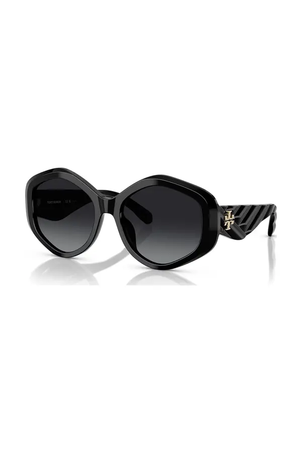 Tory Burch Irregular Sunglasses With Gradient Lens - Black