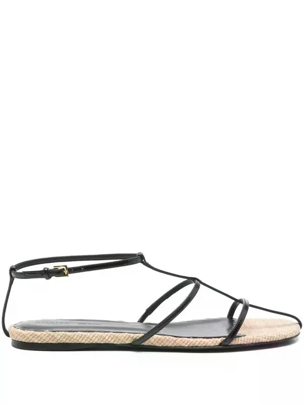 Khaite Cage Flat Sandals - Black