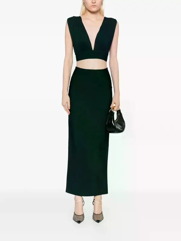 HERVE L. LEROUX Bandage Ankle Length Column Skirt