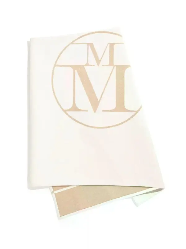 MAISON MICHEL Aida Logo-print Cotton Towel - Neutrals