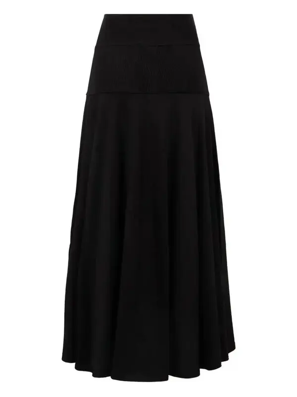 Plan C Cotton A-line Midi Skirt