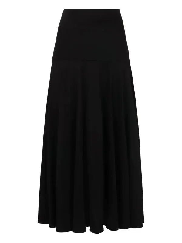 Plan C Cotton A-line Midi Skirt