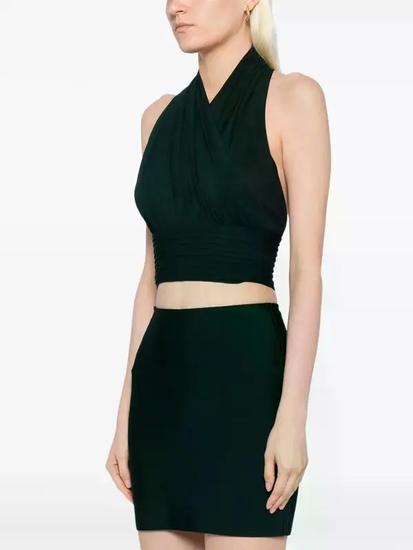 HERVE L. LEROUX Kelly Halterneck Top - Green