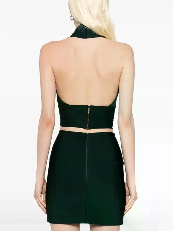 HERVE L. LEROUX Kelly Halterneck Top - Green