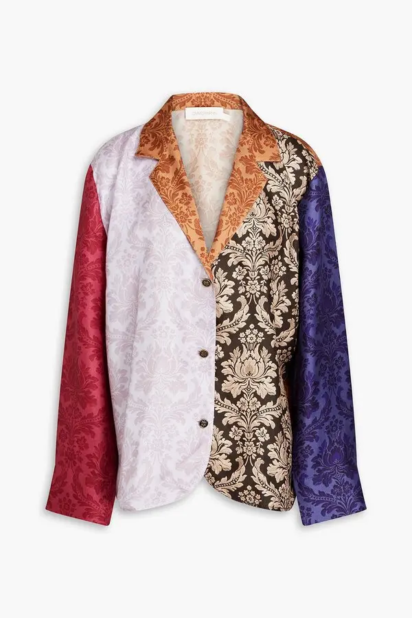 Zimmermann Patchwork Printed Silk Shirt