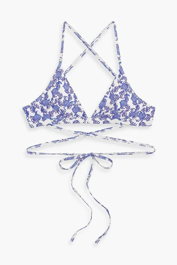 Isabel Marant Solange Printed Triangle Bikini Top