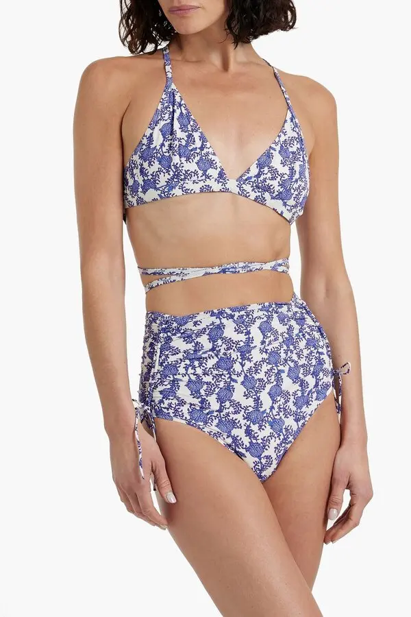 Isabel Marant Solange Printed Triangle Bikini Top