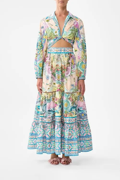Camilla Cropped Wrap Shirt - Just Coasting